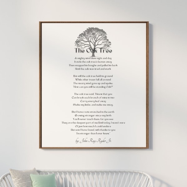 Oak Tree Poem - Etsy