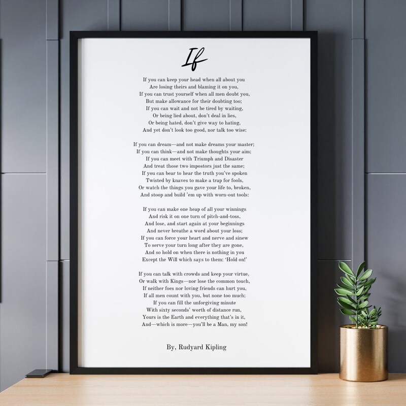 If Rudyard Kipling - Etsy