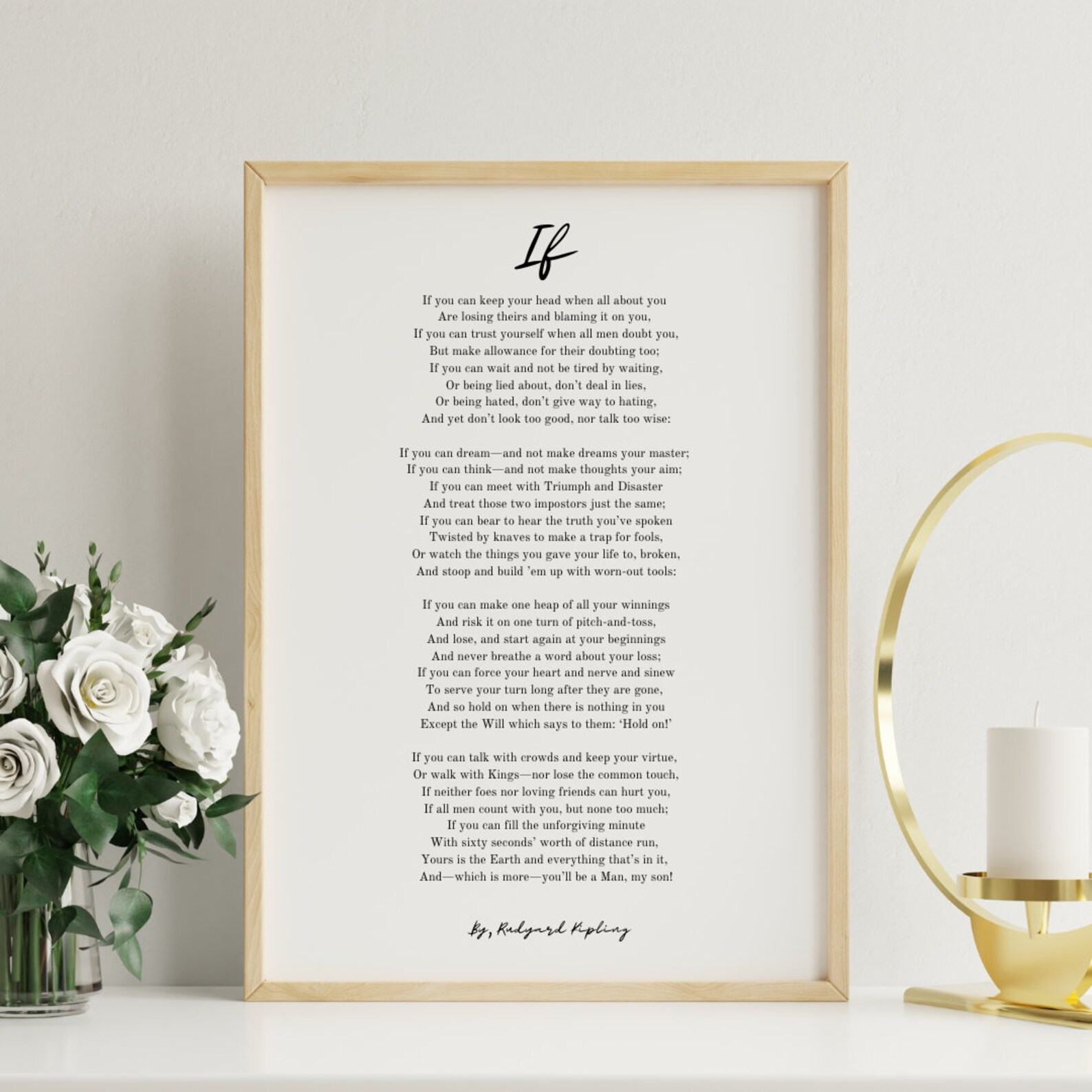 If Poem Print by Rudyard Kipling, If Printable Poster Minimalist Font ...