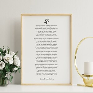 If Poem Print by Rudyard Kipling, If Printable Poster Minimalist Font ...