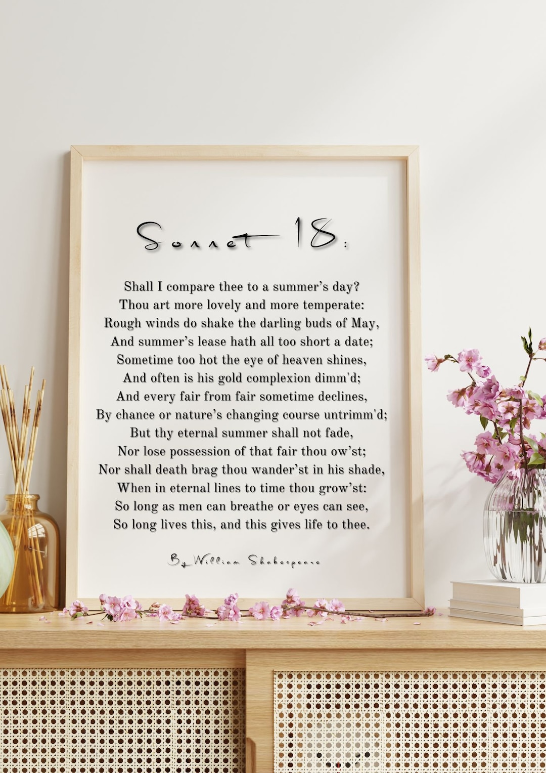 Sonnet 18, William Shakespeare Poem, Sonnet 18 Print, Shakespeare Print ...