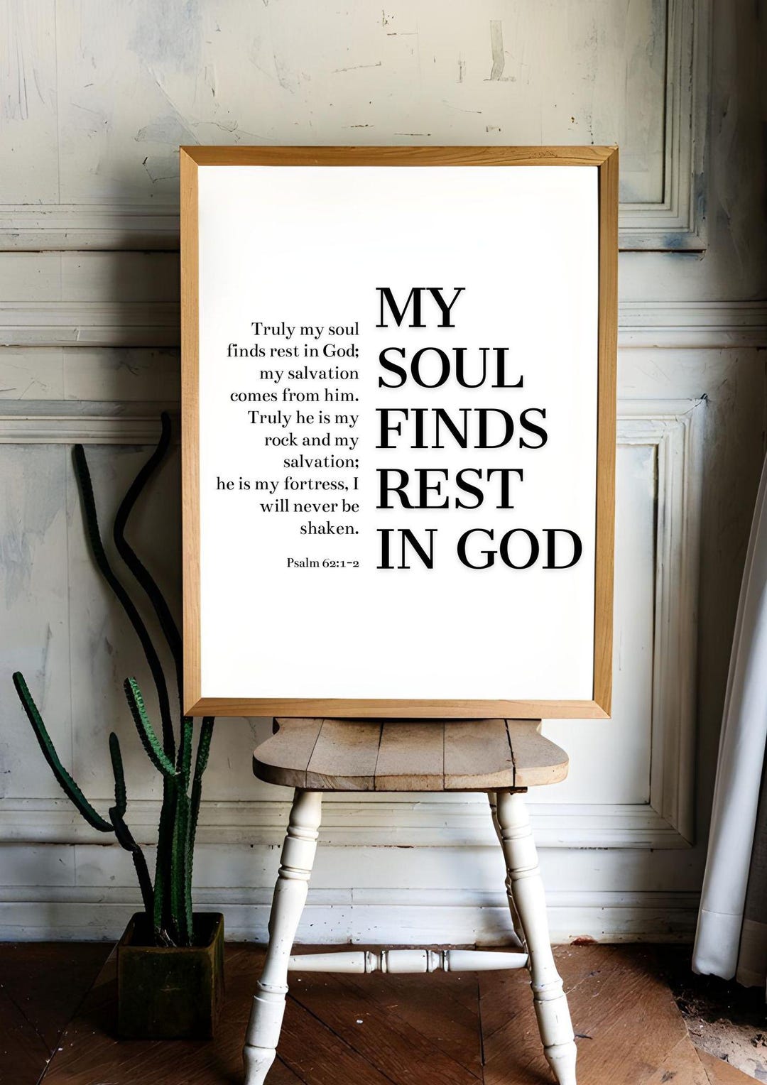 Psalm 62 Poster, My Soul Finds Rest in God Alone DIGITAL PRINT ...