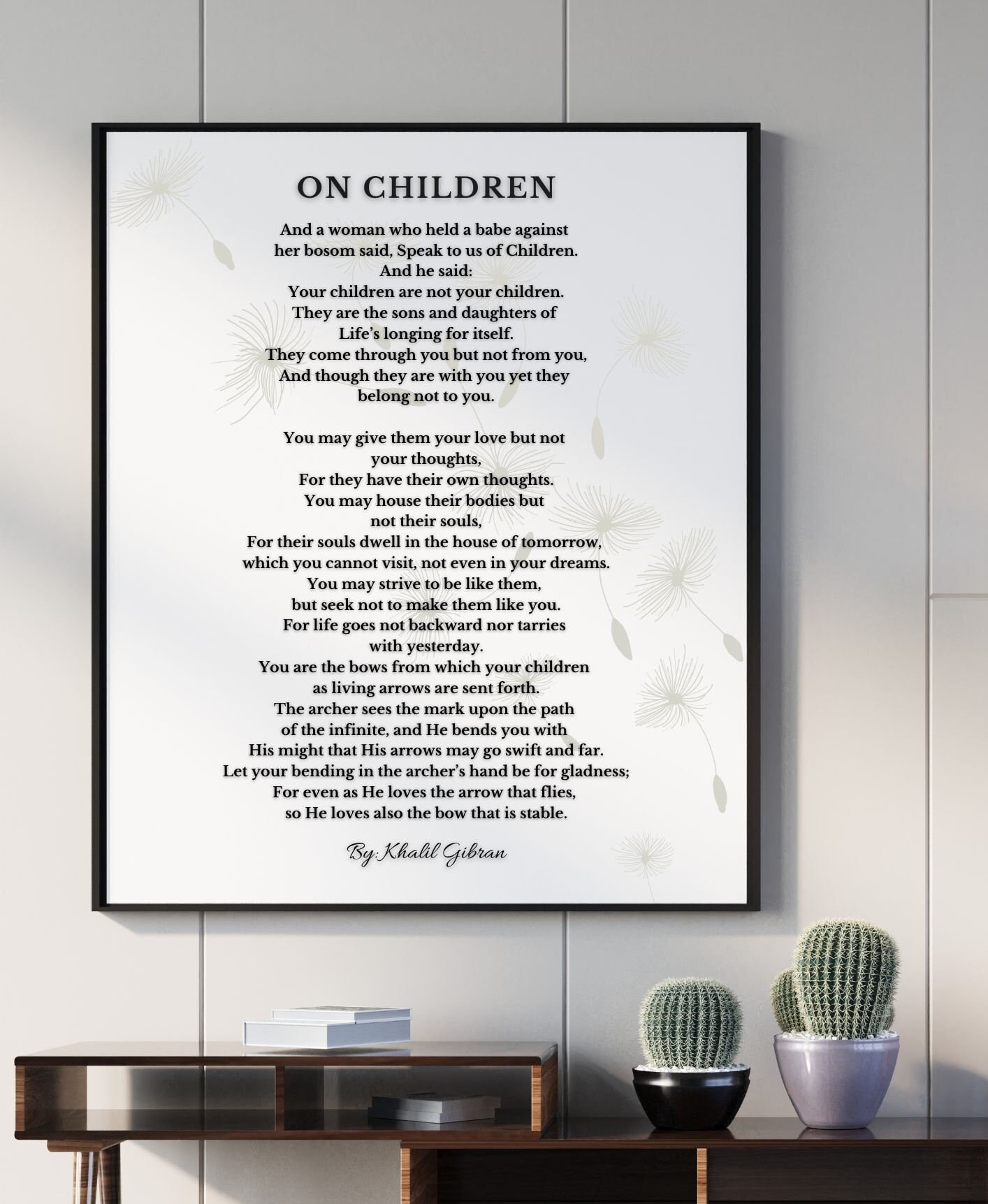 On Children Kahlil Gibran Poem, on Children Poem, Baby Shower Gift, Mom ...