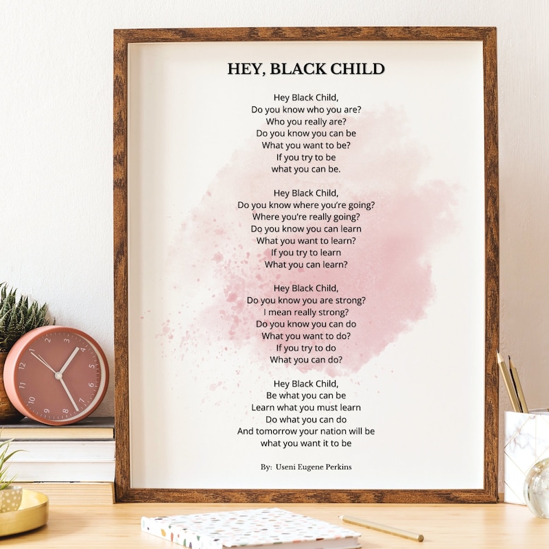 Hey Black Child Poem - Etsy