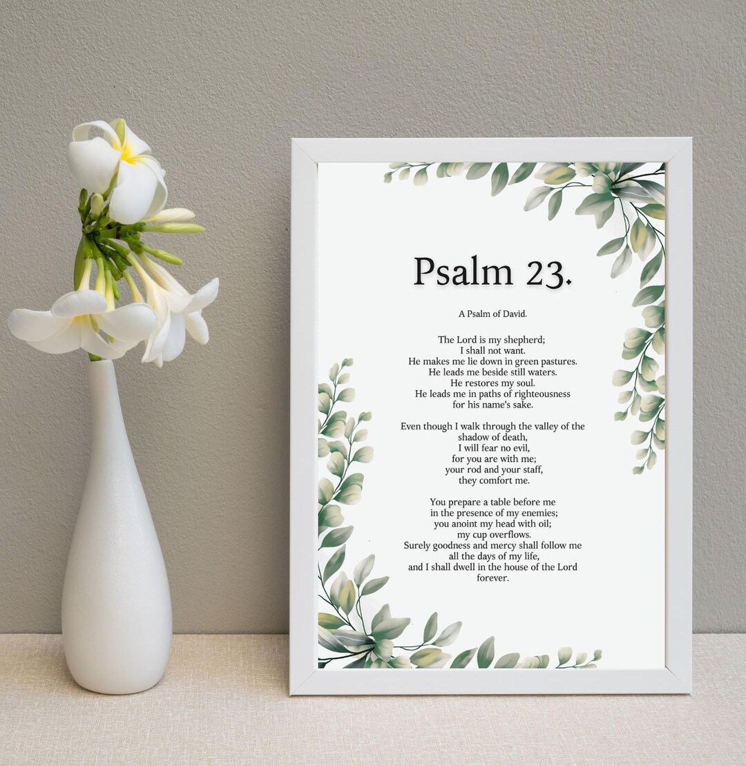 Psalm 23 Scripture Wall Art, the Lord is My Shepherd Christian Wall Art ...