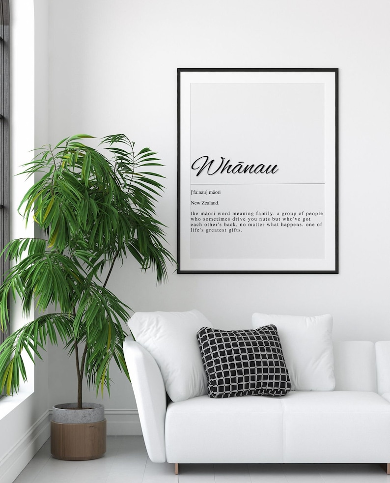 Maori Print, Whanau Definition Print, Whanau Poster, New Zealand Family ...