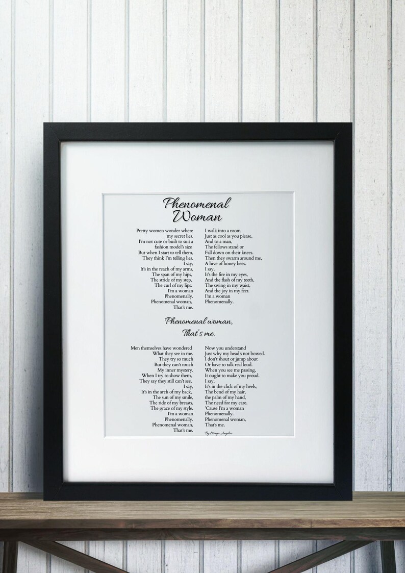 Phenomenal Woman Poem by Maya Angelou Printable, Female Empowerment ...