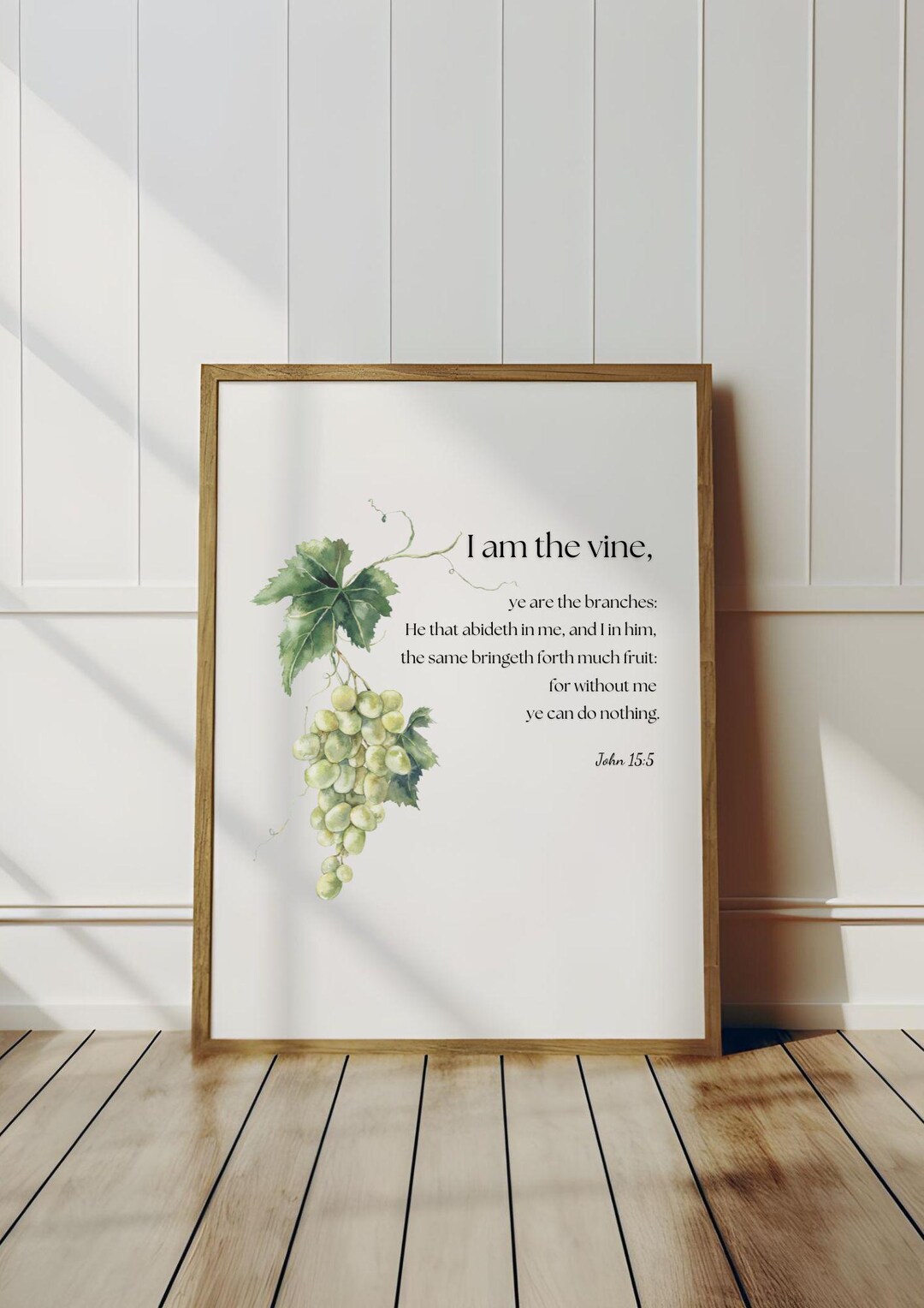 Modern Scripture Art I Am the Vine You Are the Branches Poster Wall Art ...