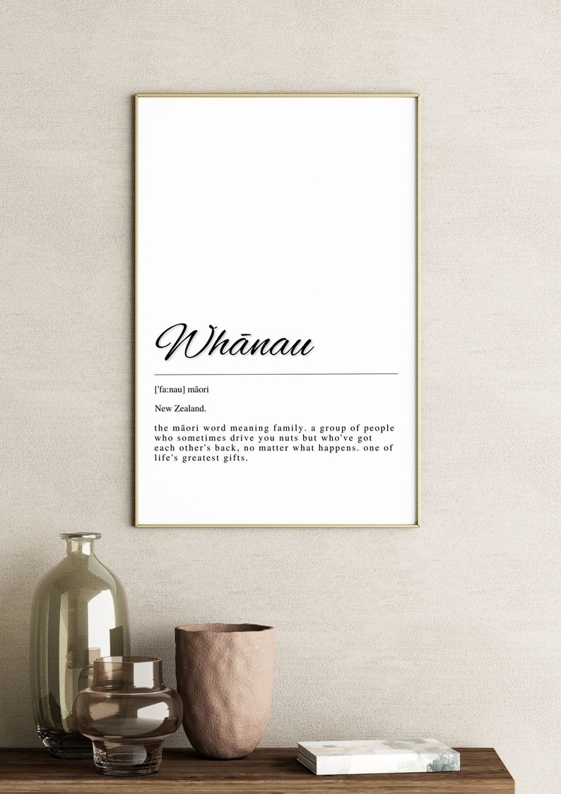Maori Print, Whanau Definition Print, Whanau Poster, New Zealand Family ...