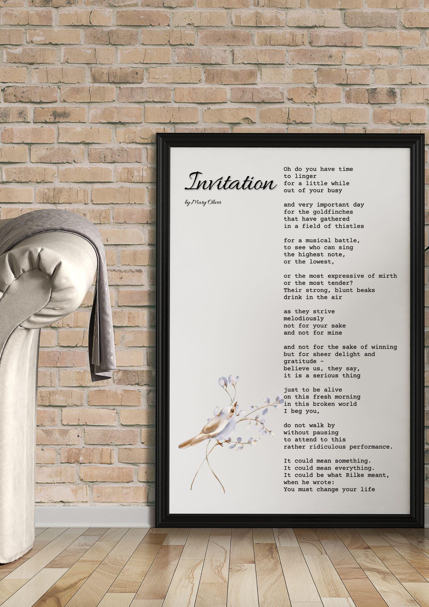 Mary Oliver Quote. Invitation Print. Poem Quote Wall Art. Motivation ...