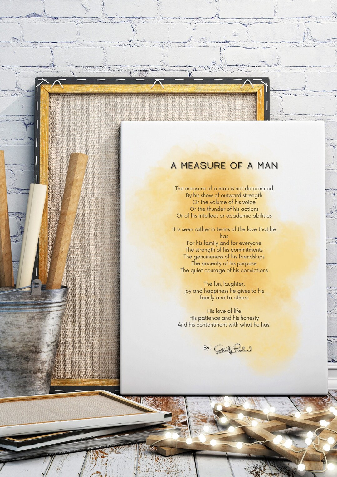 A Measure of the Man Digital Print, Gift for Him, Dad, Husband Poem by ...