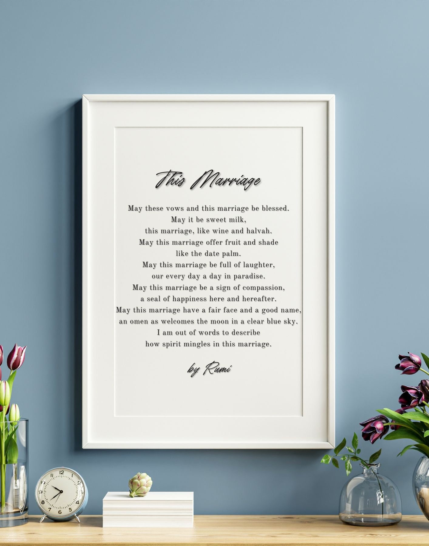 RUMI Marriage Poem Gift, Wedding Print, Love Poem Engagement Gift Idea ...