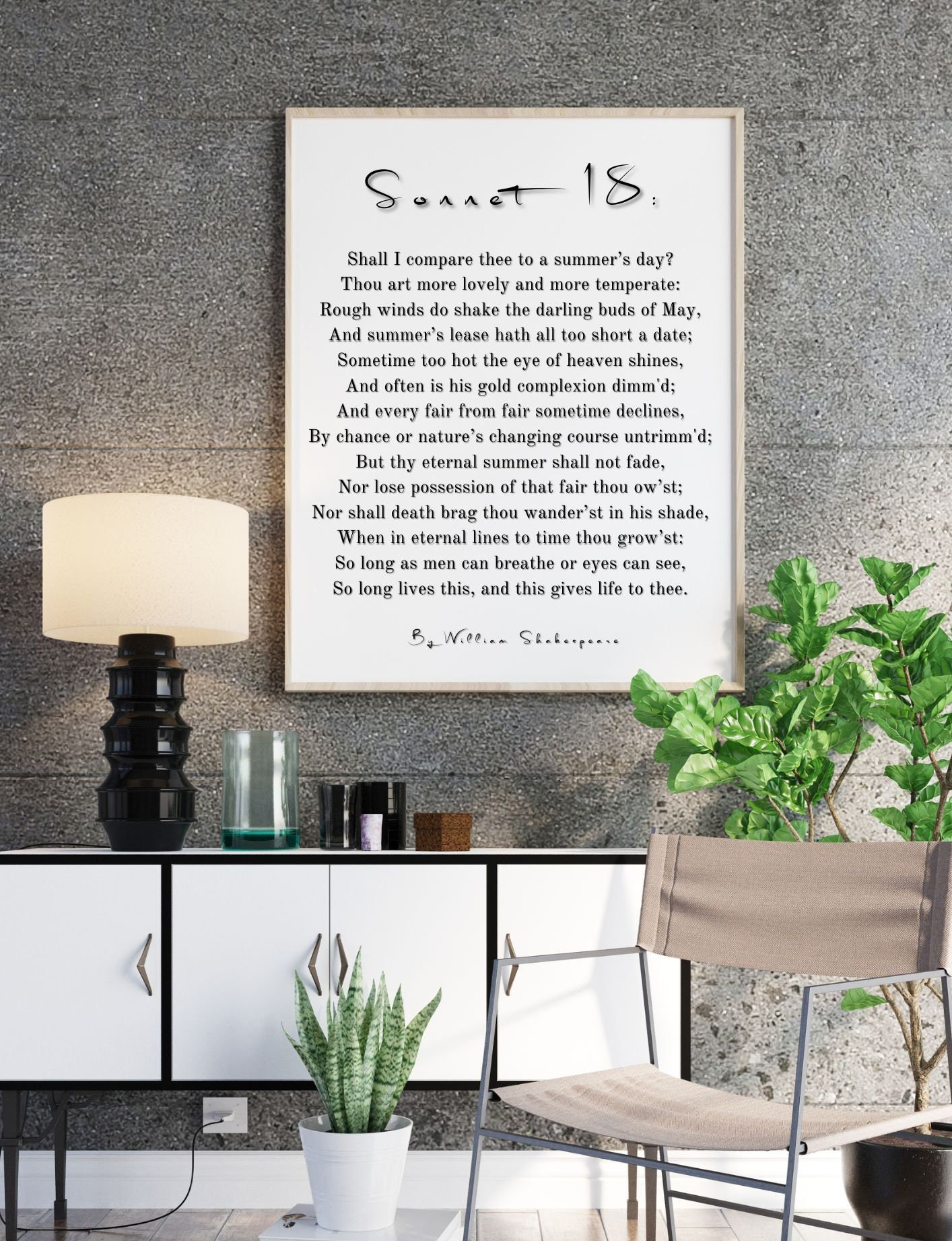 Sonnet 18, William Shakespeare Poem, Sonnet 18 Print, Shakespeare Print ...