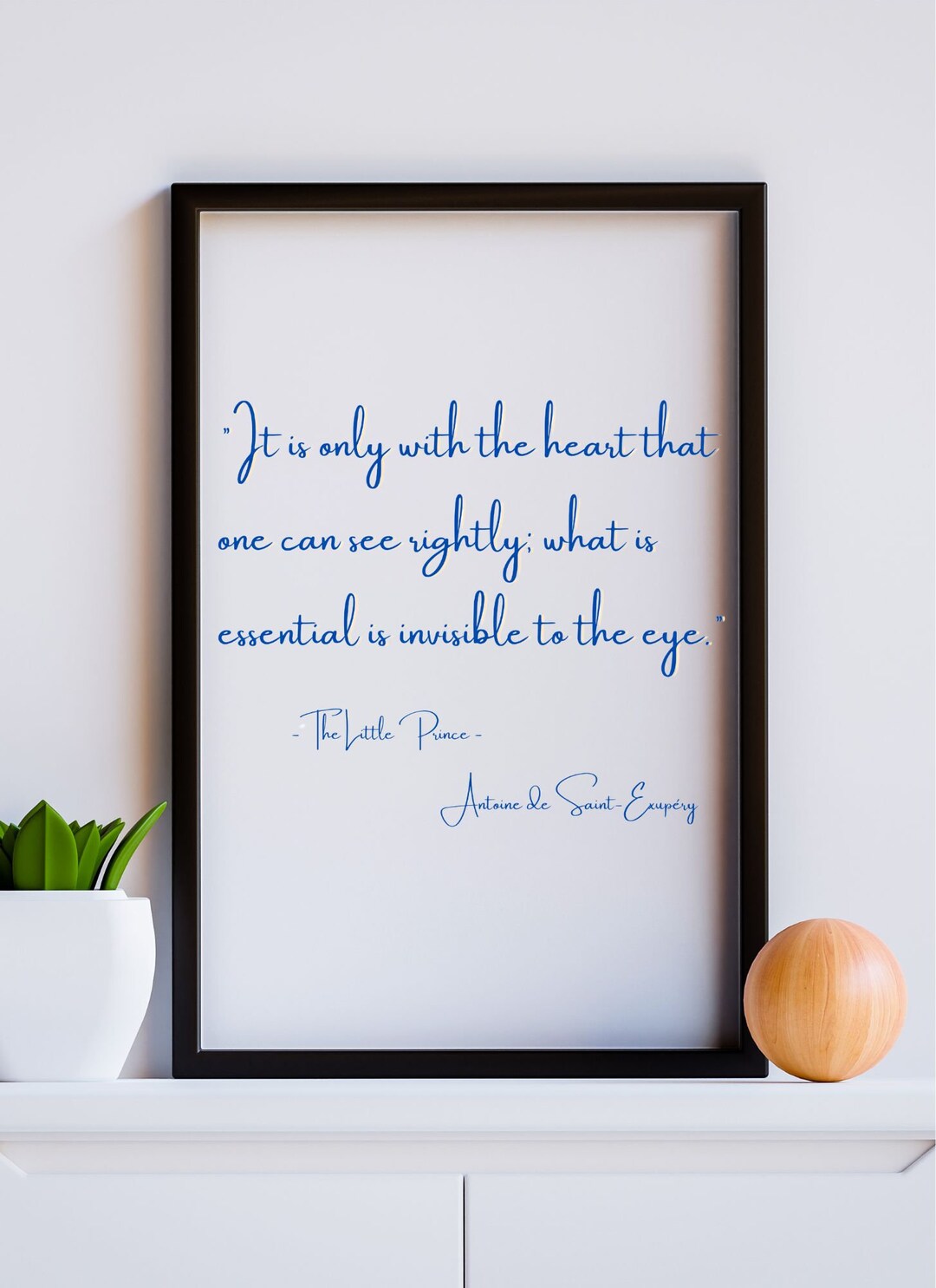 The Little Prince Quote Art Print in BLUE Le Petit Prince Poster only ...