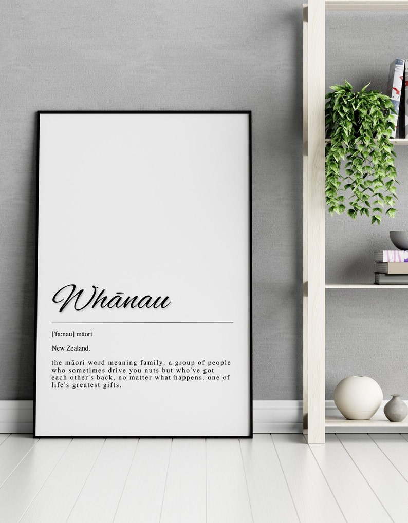 Maori Print, Whanau Definition Print, Whanau Poster, New Zealand Family ...