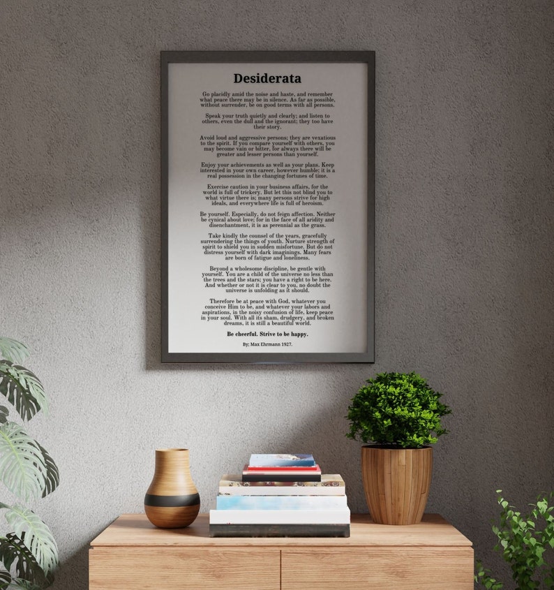 Desiderata Printable Wall Art, Poem by Max Ehrmann, Desiderata Poem ...