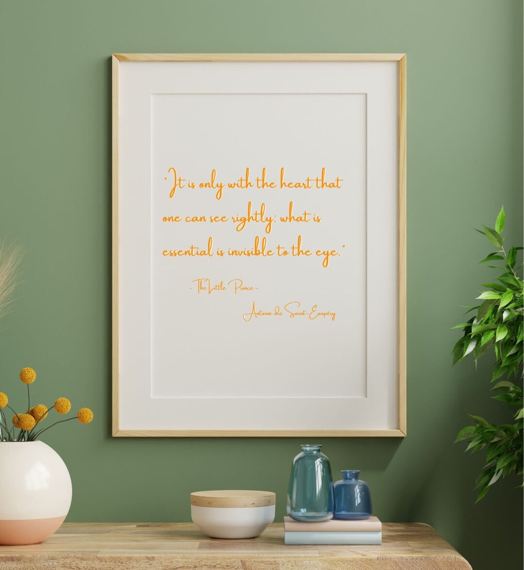 The Little Prince Quote Art Print in GOLD Le Petit Prince Poster "only ...