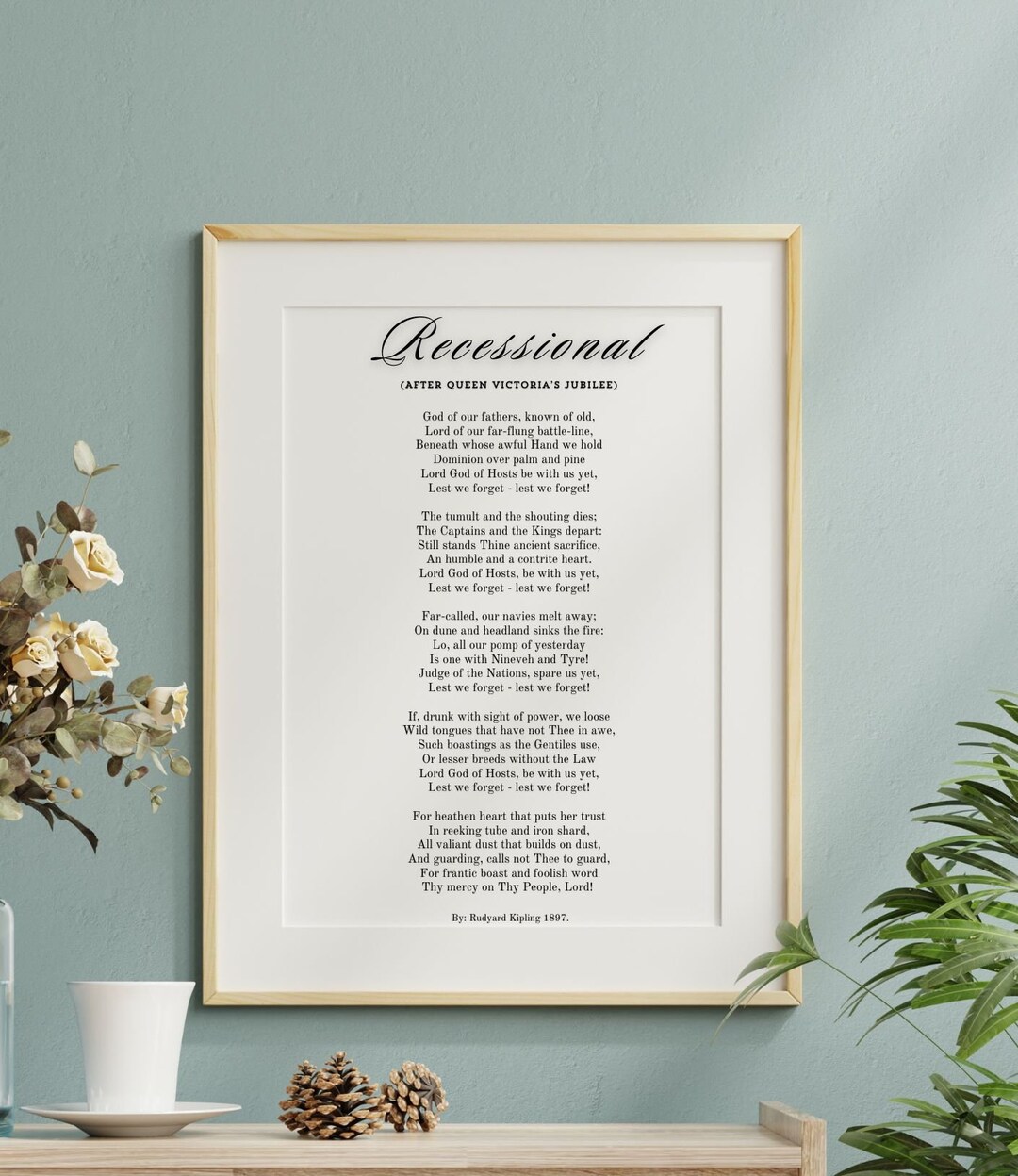 Recessional Poem Print by Rudyard Kipling, Printable Poster Minimalist ...