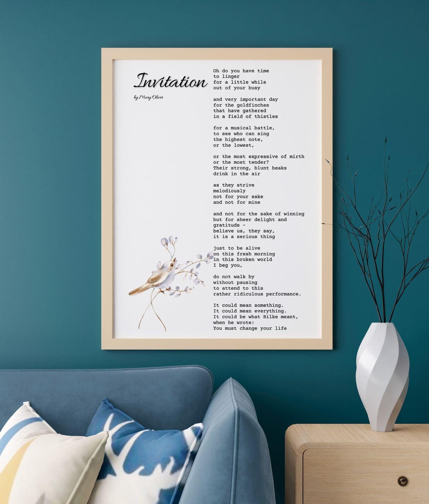 Mary Oliver Quote. Invitation Print. Poem Quote Wall Art. Motivation ...