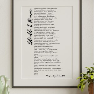 Maya Angelou Poem Print Still I Rise Quote Print and Still Like Dust I ...