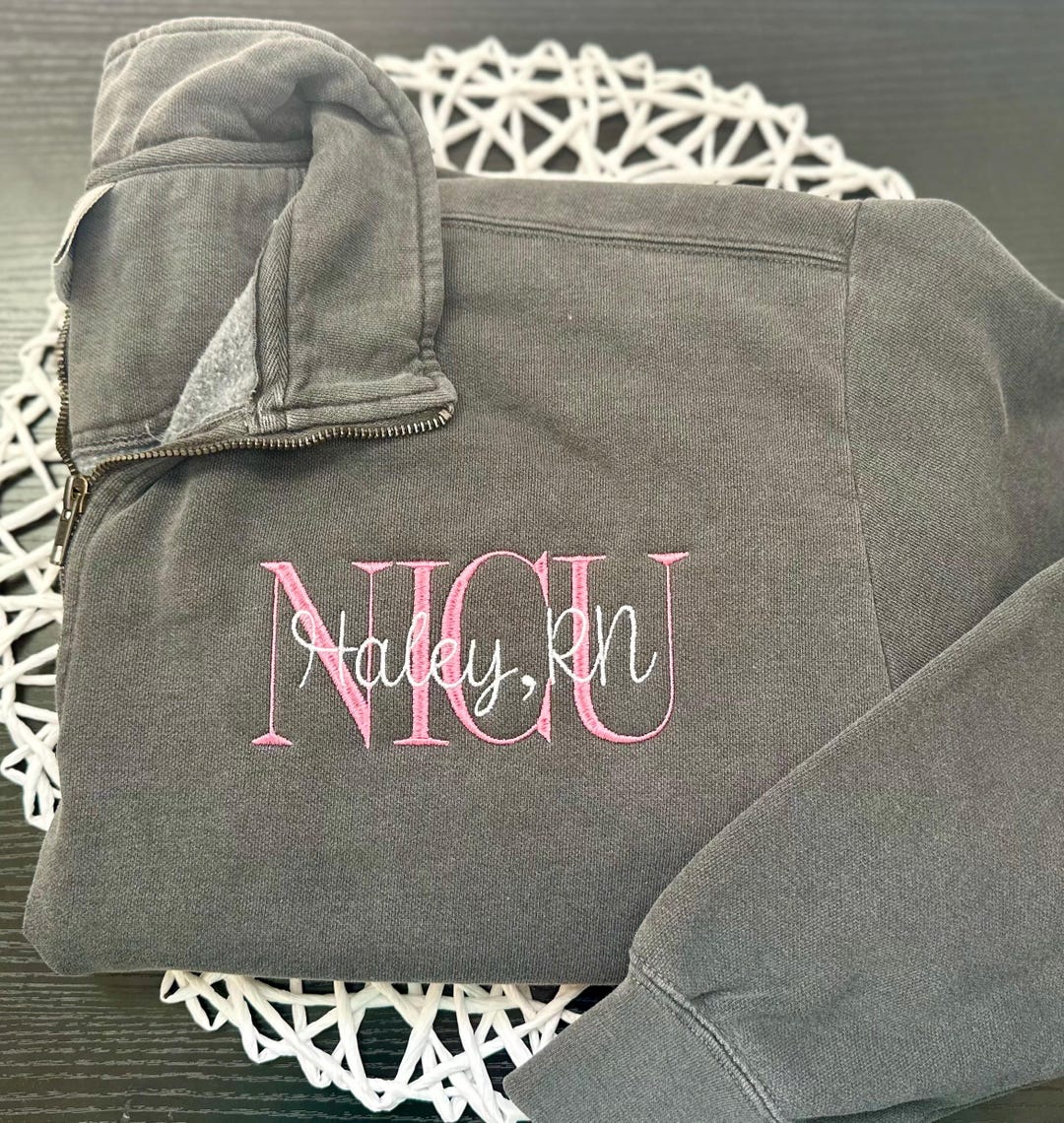Custom Nurse Quarter-zip: Personalized Nurse Initials, RN Name Comfort ...