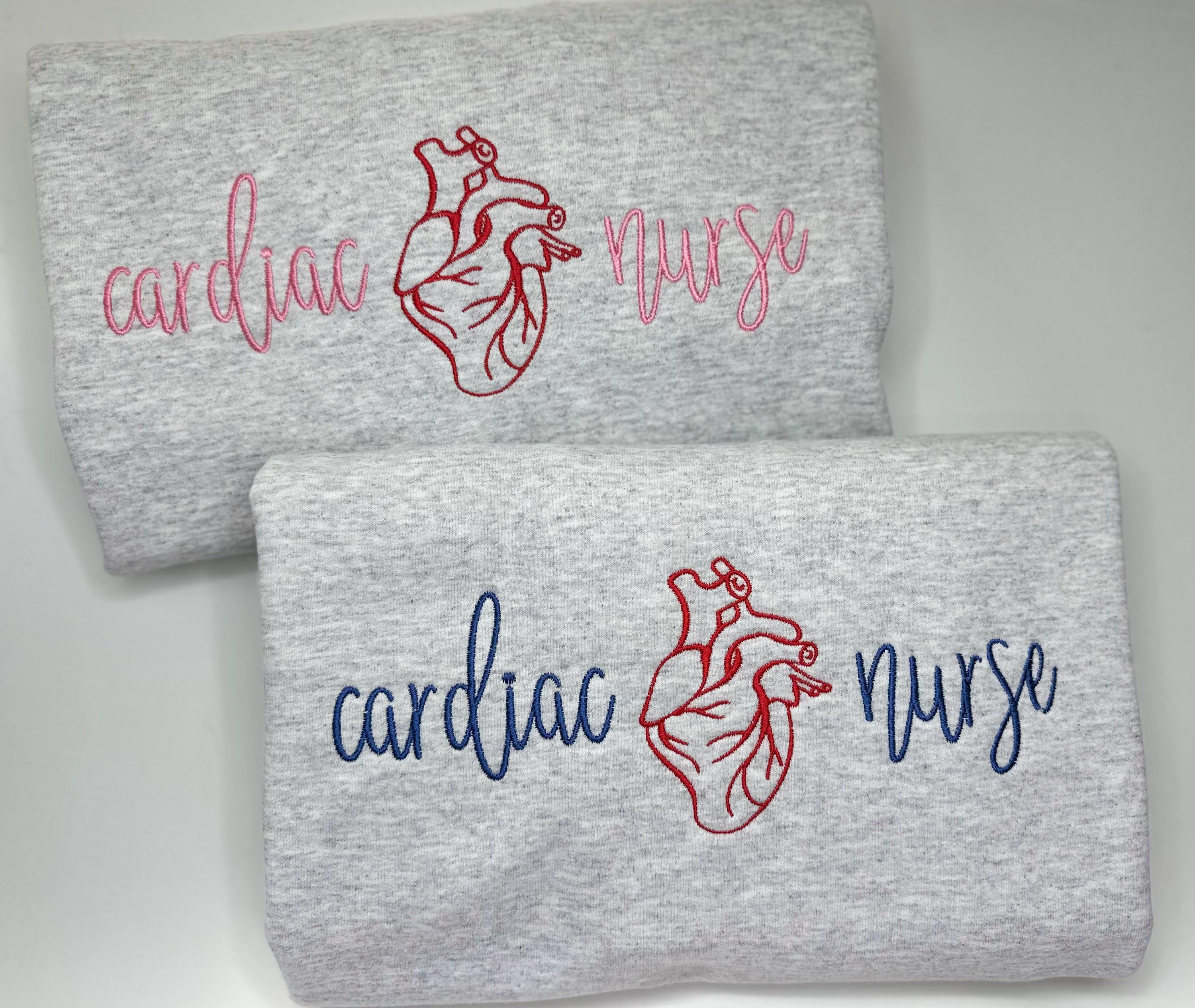 Cardiac Nurse Embroidered Sweatshirt - CVICU Heart Nurse Gift - Etsy