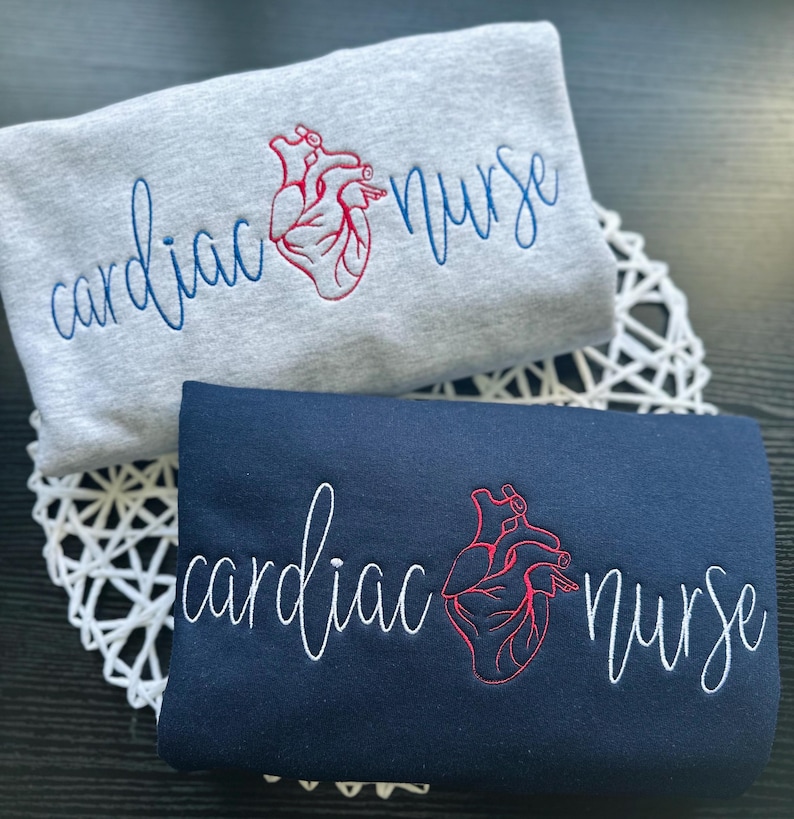 Cardiac Nurse Embroidered Sweatshirt - CVICU Heart Nurse Gift - Etsy