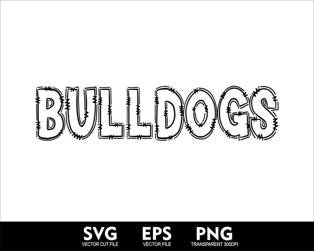 BULLDOGS Doodle Letter SVG Hand Draw Letter Transparent PNG Bulldogs ...