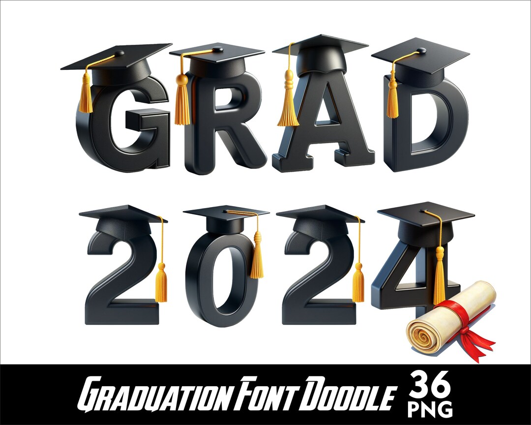 3D Graduation Letter Alphabet PNG Graduation Clipart Cap and Gown PNG ...
