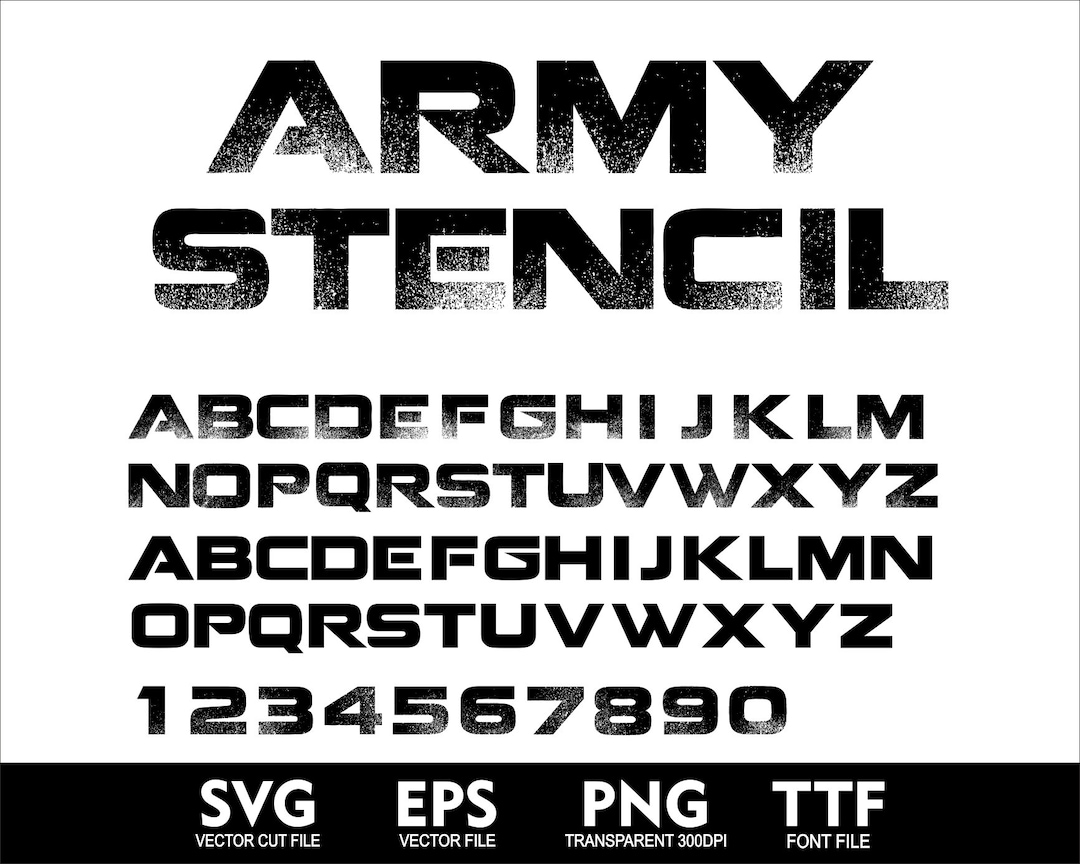 Army Stencil Font SVG Stencil Font SVG Coalition Navy Stencil Alphabet ...