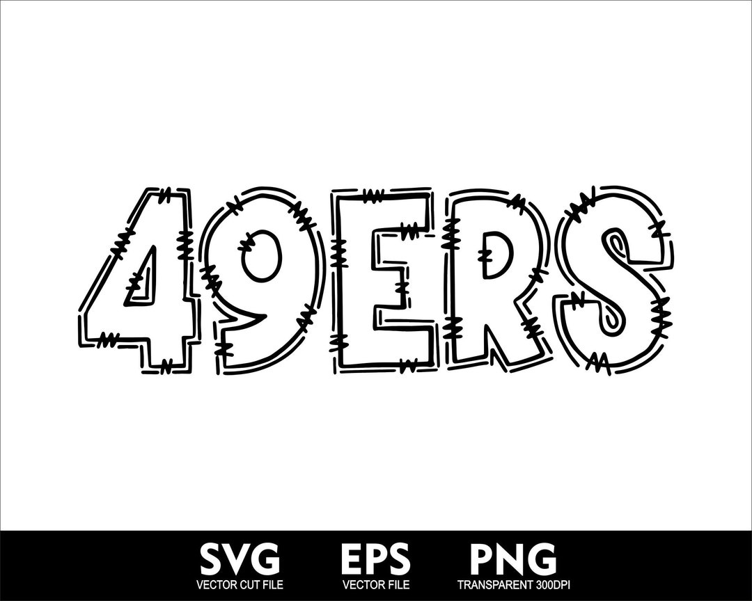 49ERS Doodle Letter SVG Hand Draw Letter Transparent Background PNG ...