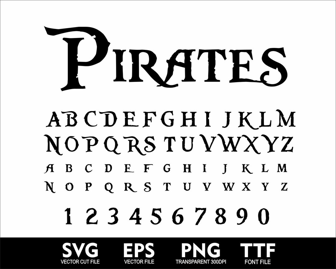 Pirates Font SVG Pirates Letter Caribbean Font Pirate Font Alphabet Svg ...
