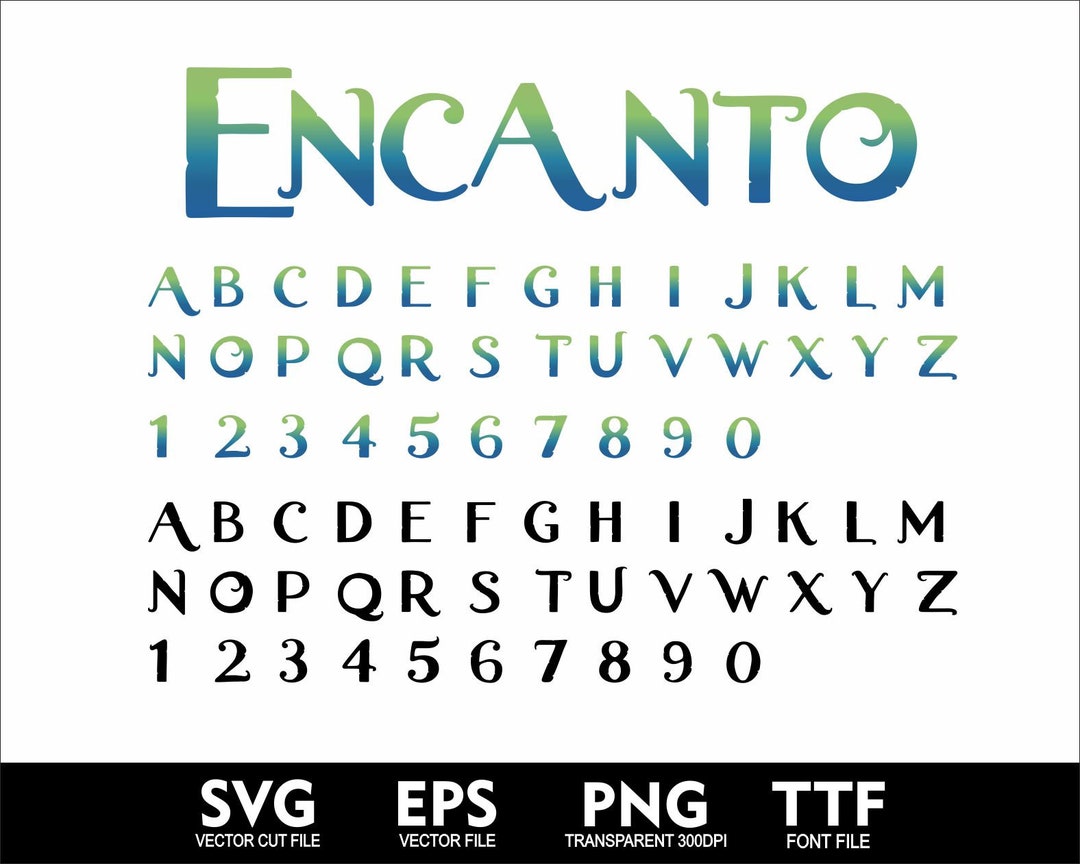 Cartoon Encanto Font Svg Encanto Comic Alphabet Color Font and Back ...
