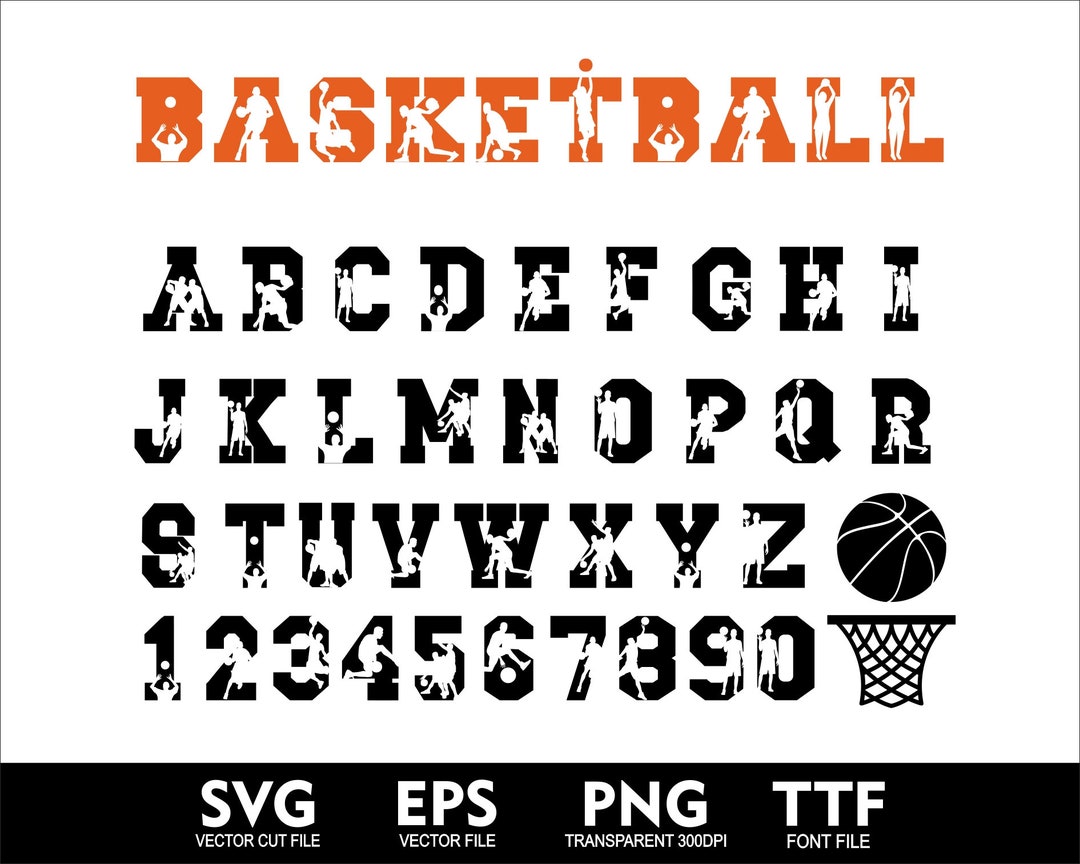 Basketball SVG Letters and Numbers Basketball Font for Cricut Svg Cut ...