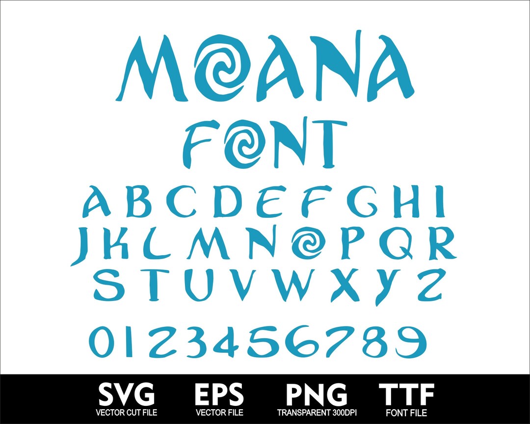 Cartoon Moana Font Clipart Moana Font SVG for Cricut Moana Alphabet ...