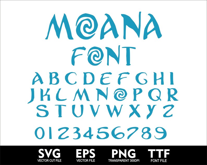 Cartoon Moana Font Clipart Moana Font SVG for Cricut Moana Alphabet ...