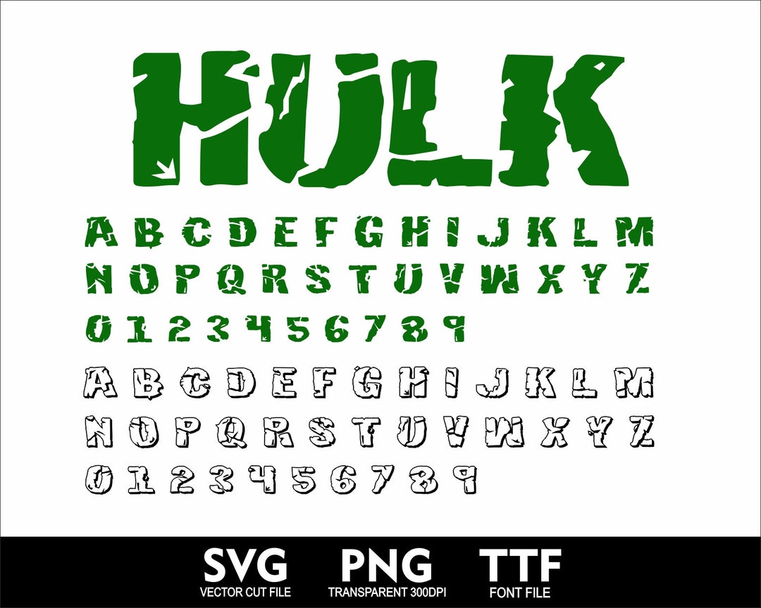 Cartoon HULK Font Alphabet Svg Hero Hulk Font Alphabet Svg Superhero ...