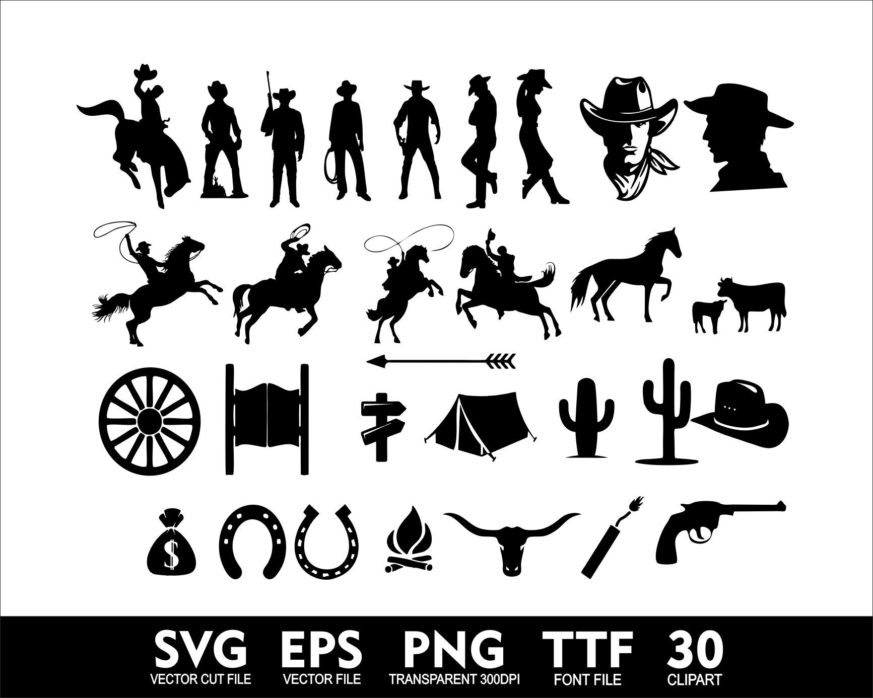 Western Font Old West Font SVG Wild West Font Cowboy Rodeo Font Texas ...