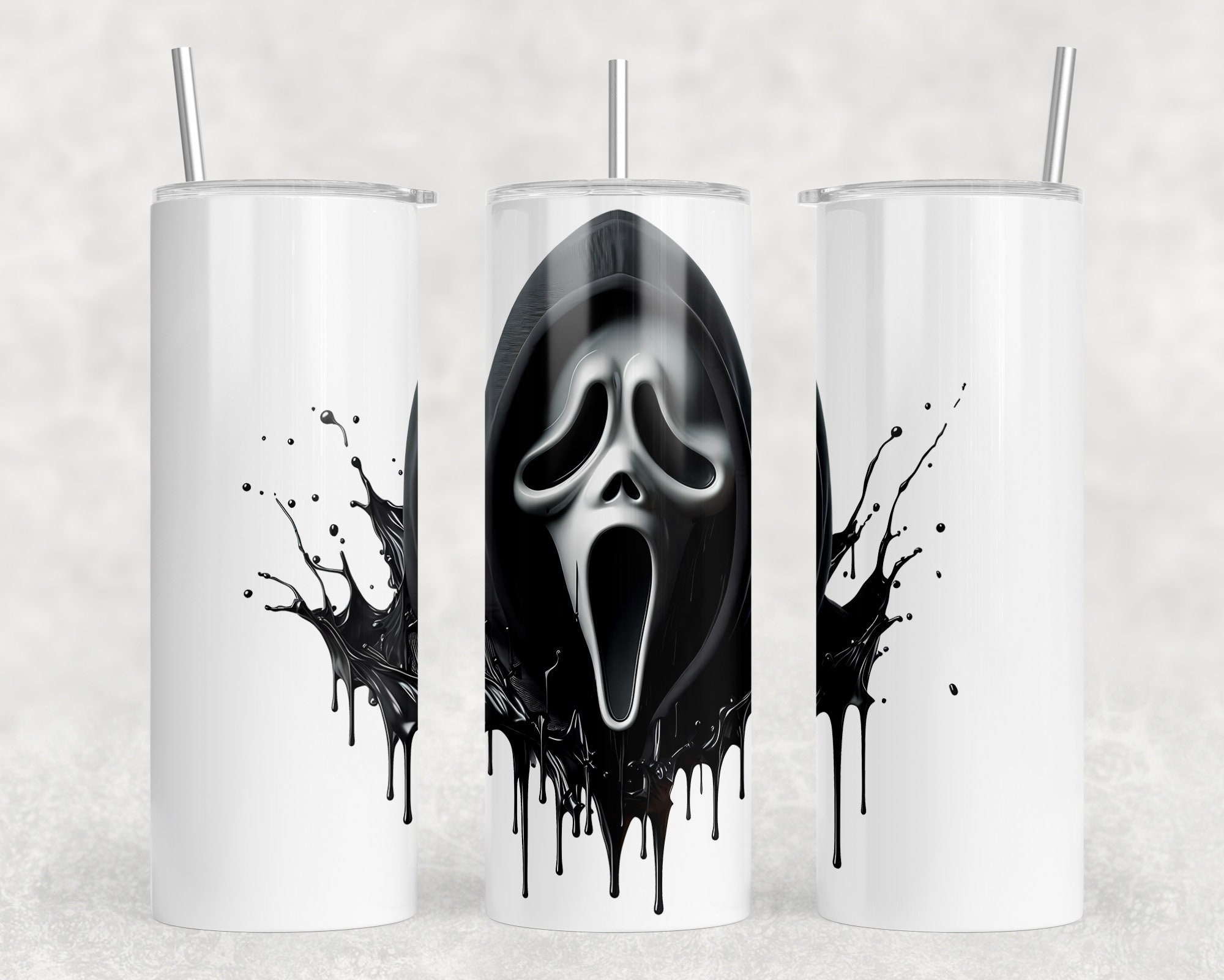 5 PNG Scream Mask Splash and Watercolor Transparent PNG File for ...