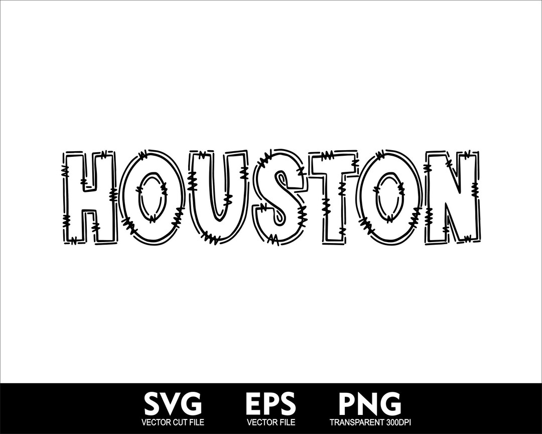 HOUSTON Doodle Letter SVG Hand Draw Letter Transparent PNG Houston ...