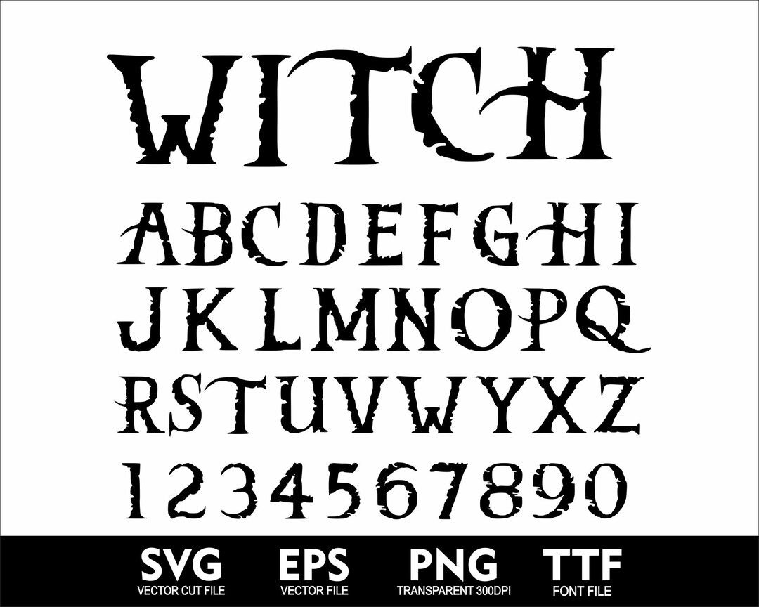 Witch Font SVG Wizard Font Witch Alphabet Wizard Font for Cricut Svg ...