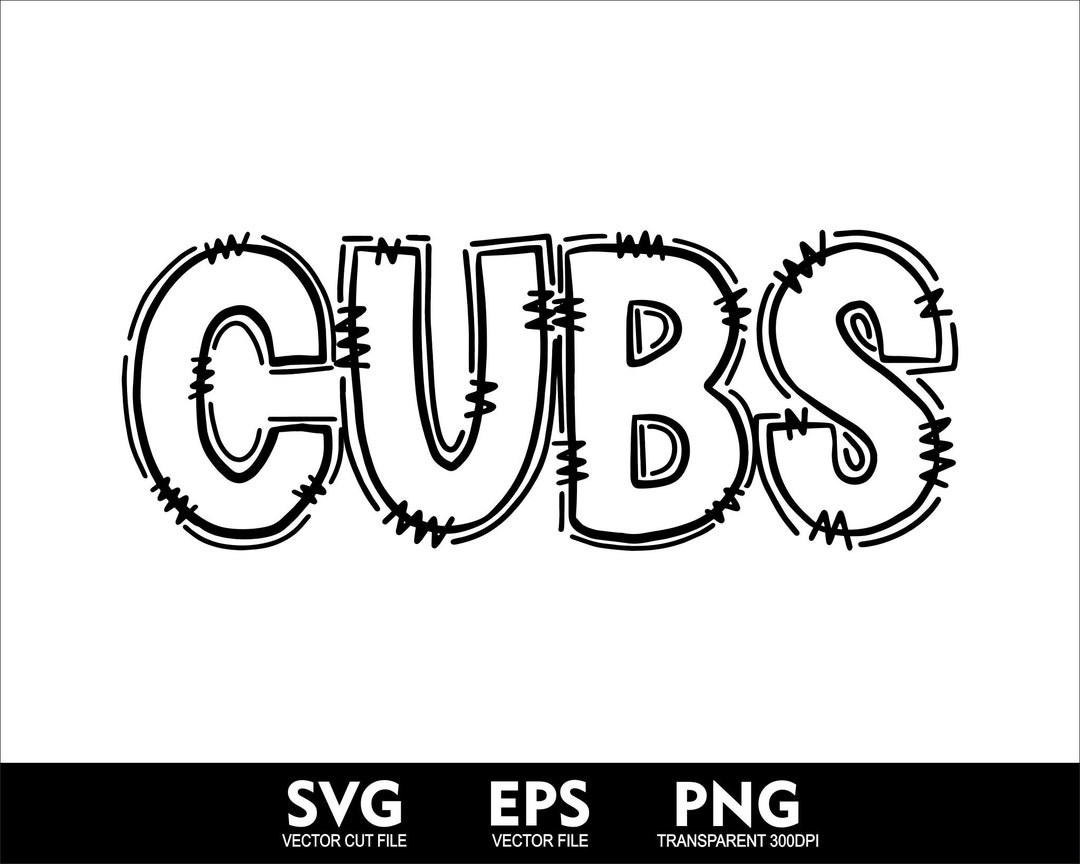 CUBS Doodle Letter SVG Hand Draw Letter Transparent PNG Cubs Design ...