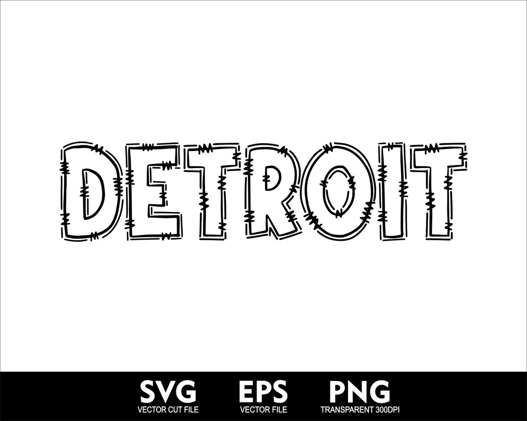 DETROIT Doodle Letter SVG Hand Draw Letter Transparent PNG Detroit ...