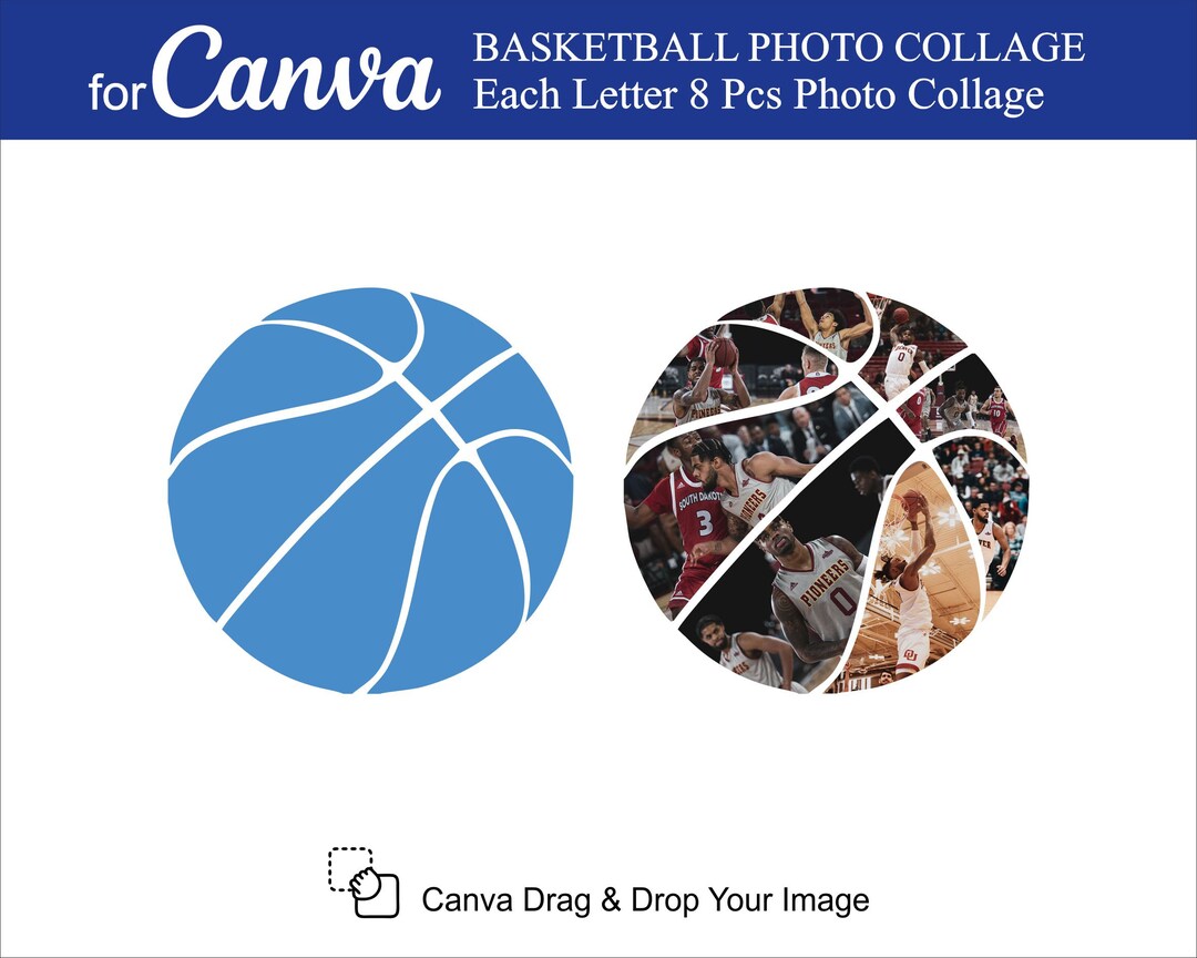 Basketball Photo Collage 8 Pcs Inside Photo Collage Canva Sport Collage ...