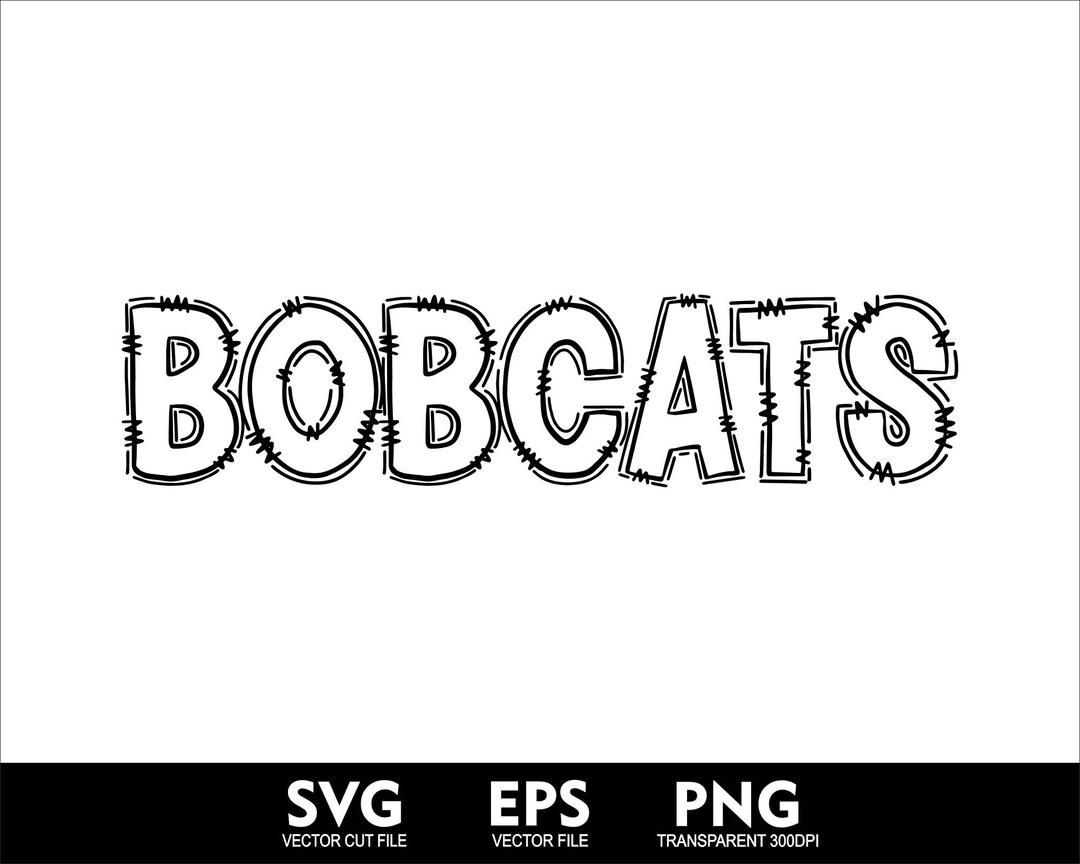 BOBCATS Doodle Letter SVG Hand Draw Letter Transparent PNG Bobcats ...