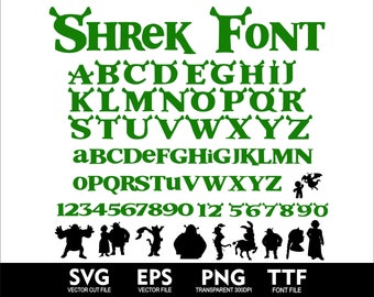 Cartoon Shrek Font Shrek Clipart Font SVG Clipart for Cricut Shrek ...