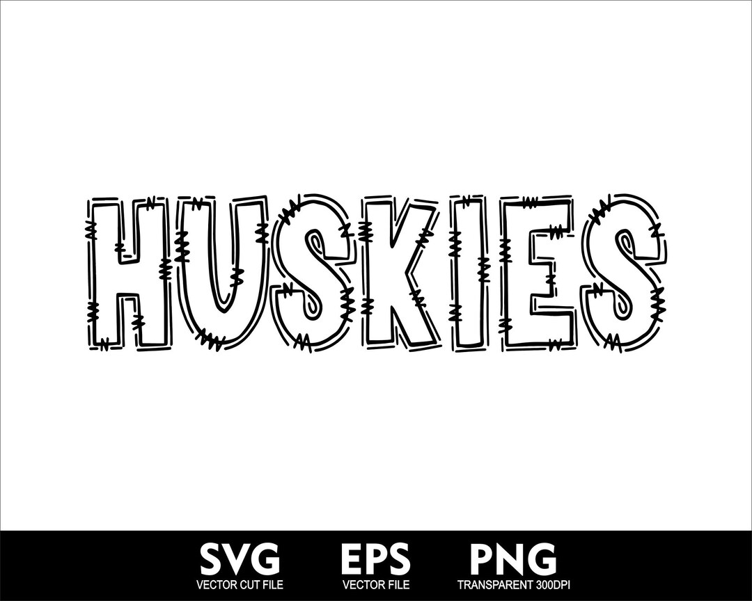 HUSKIES Doodle Letter SVG Hand Draw Letter Transparent PNG Huskies ...