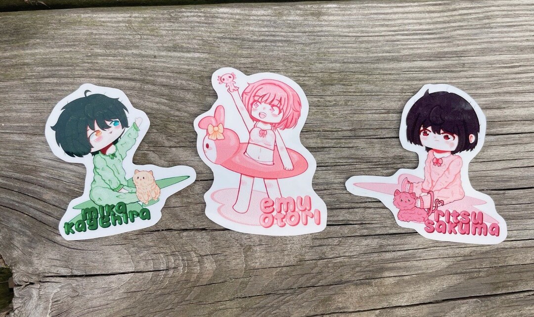 Enstars Pjsekai Ritsu, Emu and Mika Glossy Stickers - Etsy