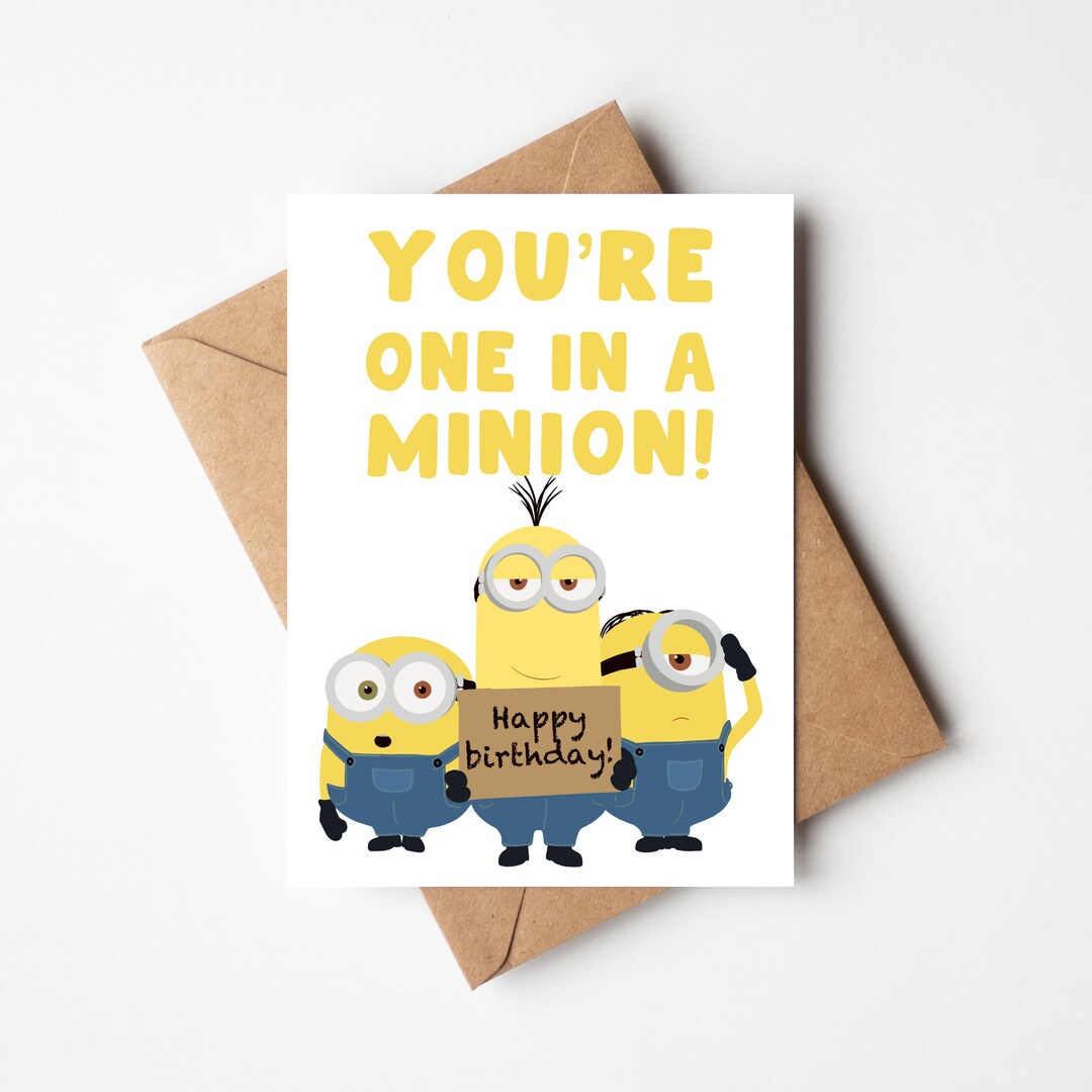 Cheeky Cute Birthday Card Happy Birthday You're One in A Minion Minions ...