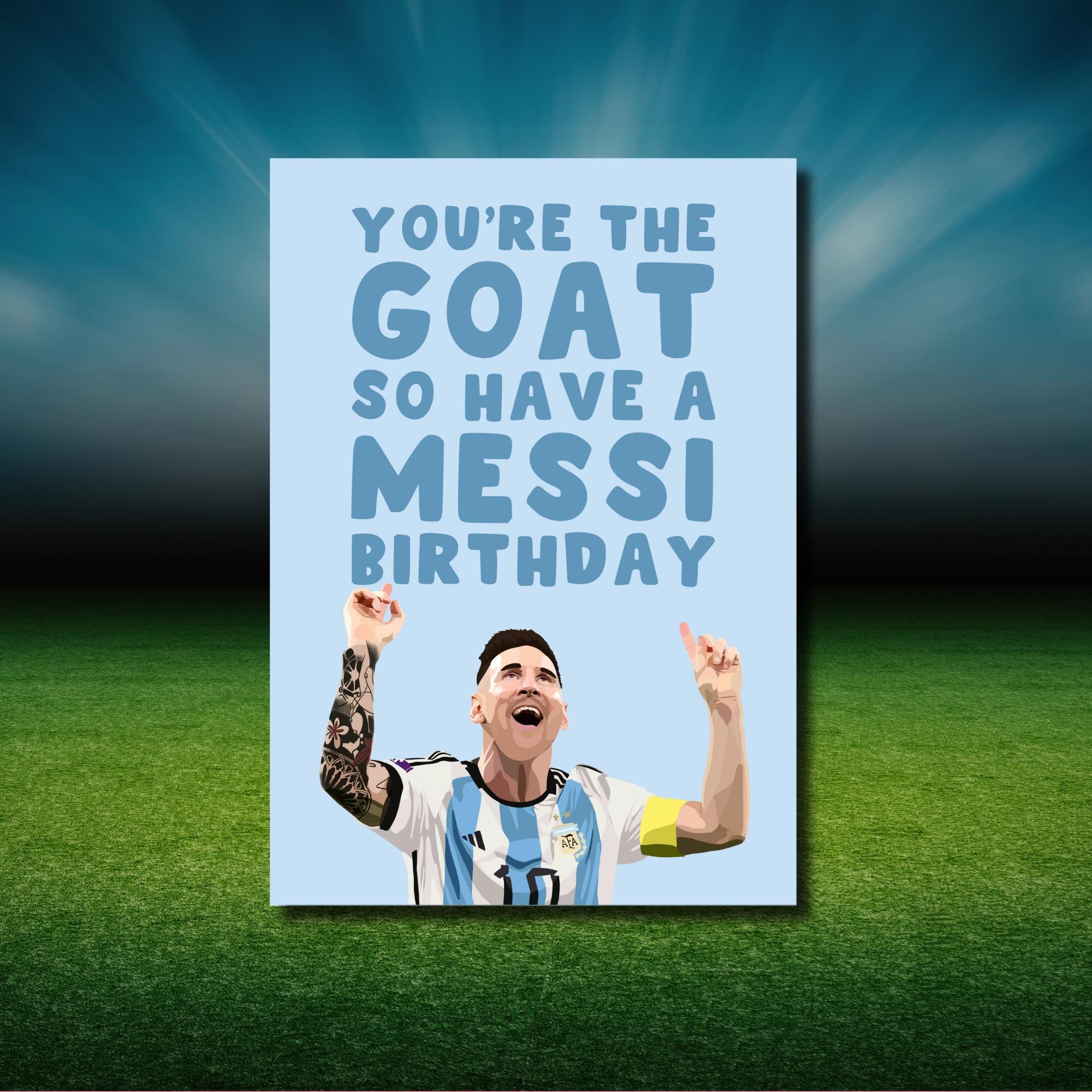 Lionel Messi Birthday Card for Him for Her You're the Goat so Have A ...